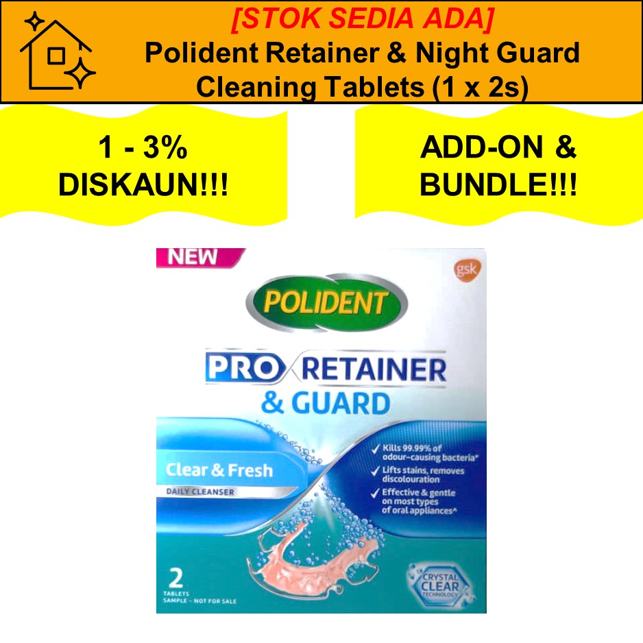 [𝗥𝗘𝗔𝗗𝗬 𝗦𝗧𝗢𝗖𝗞] Polident Pro Retainer & Guard Cleanser (1 x 2s) | Shopee ...
