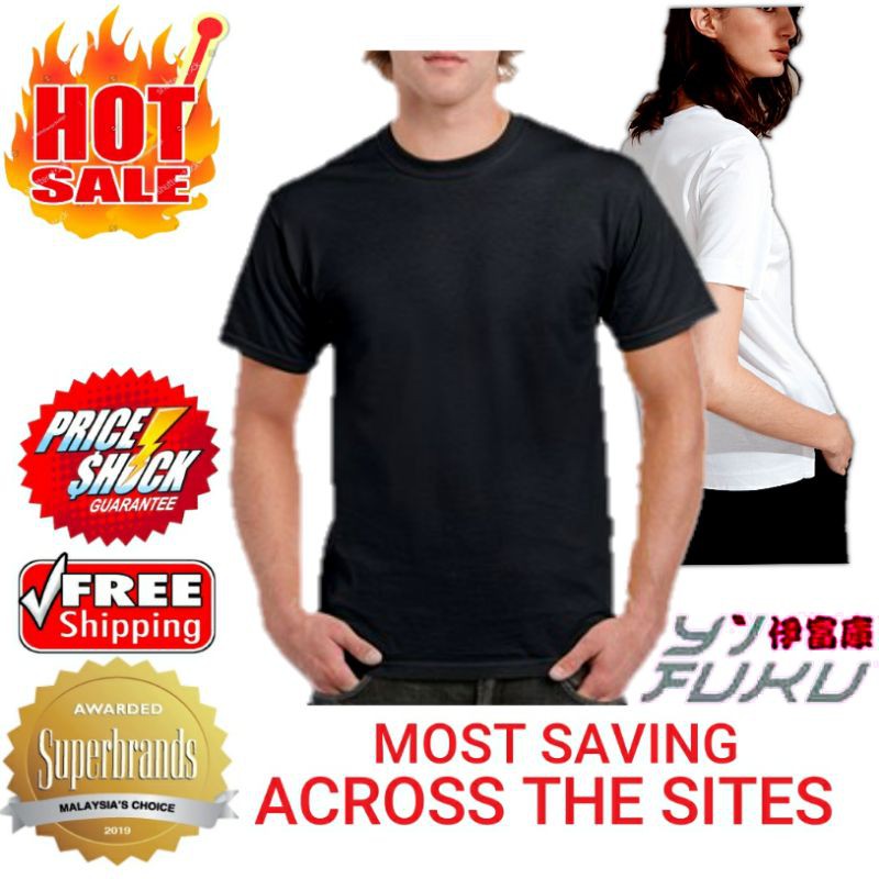 Yifuku 240 GSM Super Premium Cotton Interlock Mens Short Sleeve Basic ...