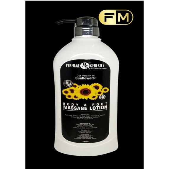 Perfume Generics Sunflowers Body & Foot Massage Lotion 1000ml | Shopee Malaysia