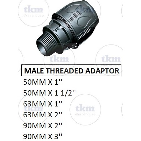 [COMPRESSION] ] HDPE POLY MALE THREADED ADAPTOR, FEMALE THREADED ...