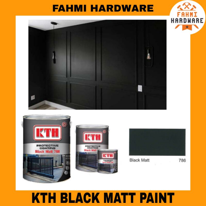 Black Matt Paint 5L KTH Cat Hitam Mati | Shopee Malaysia