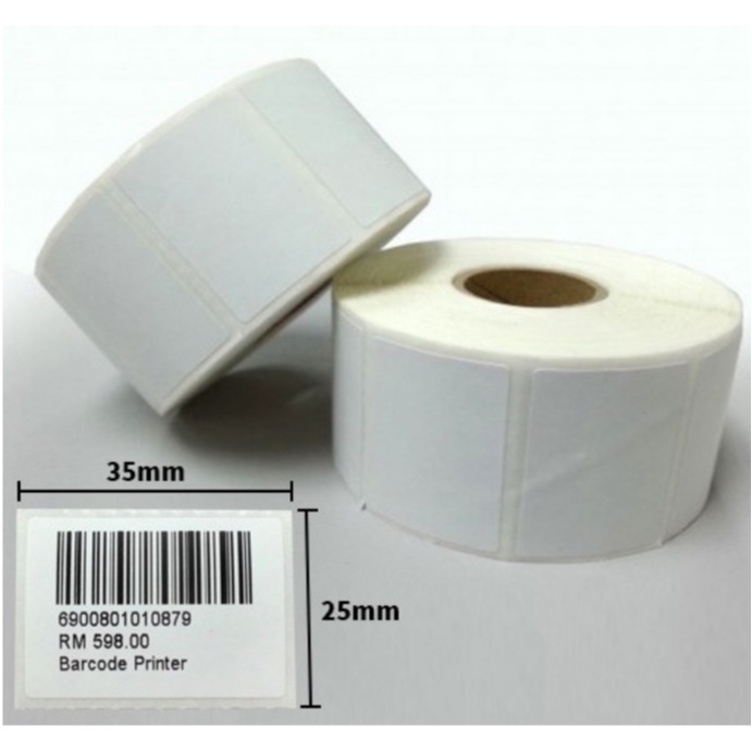 Barcode Label Sticker 35mm x 25mm Art Paper (2000pcs/roll) | Shopee ...