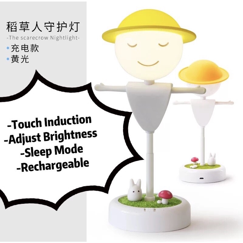 🐳Quby Lamp Cat Rabbit Deer Cloud Scarecrow Silicone Night Light ...