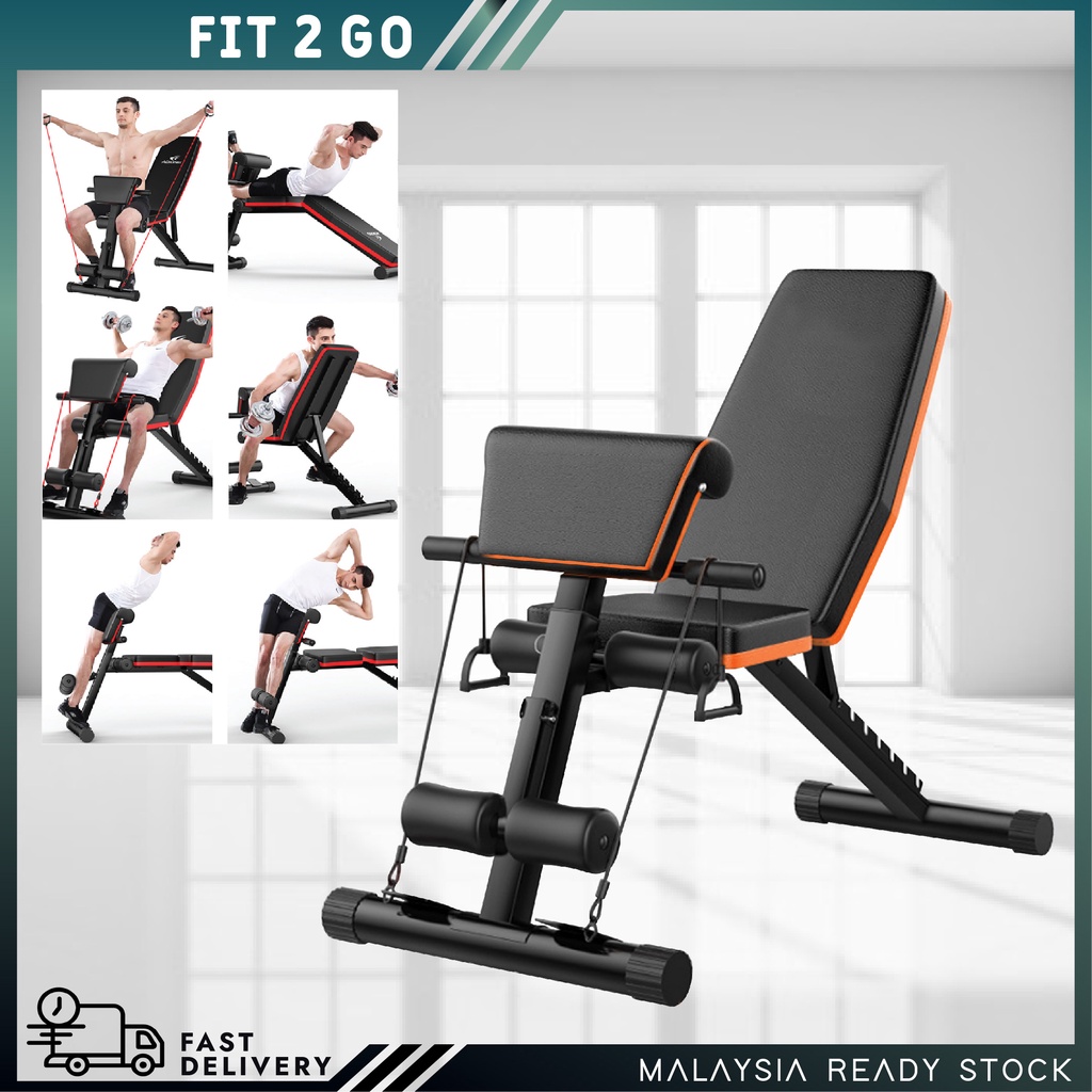 Dumbbell Sit-Up Bench With Pastor Stool Foldable Adjustable GYM ...