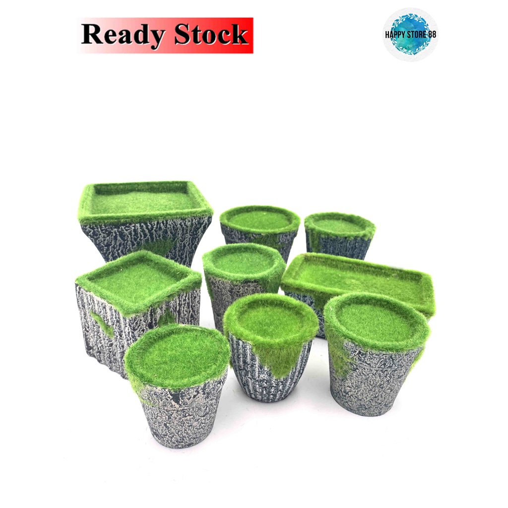 Vase with Moss / Pasu Bunga Moss / Mini Vase / Pasu Kecil / Flower Pot ...