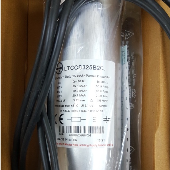 L&T LARSEN & TOUBRO LT Cap Bank 440V 525V power capacitor with cable | Shopee Malaysia
