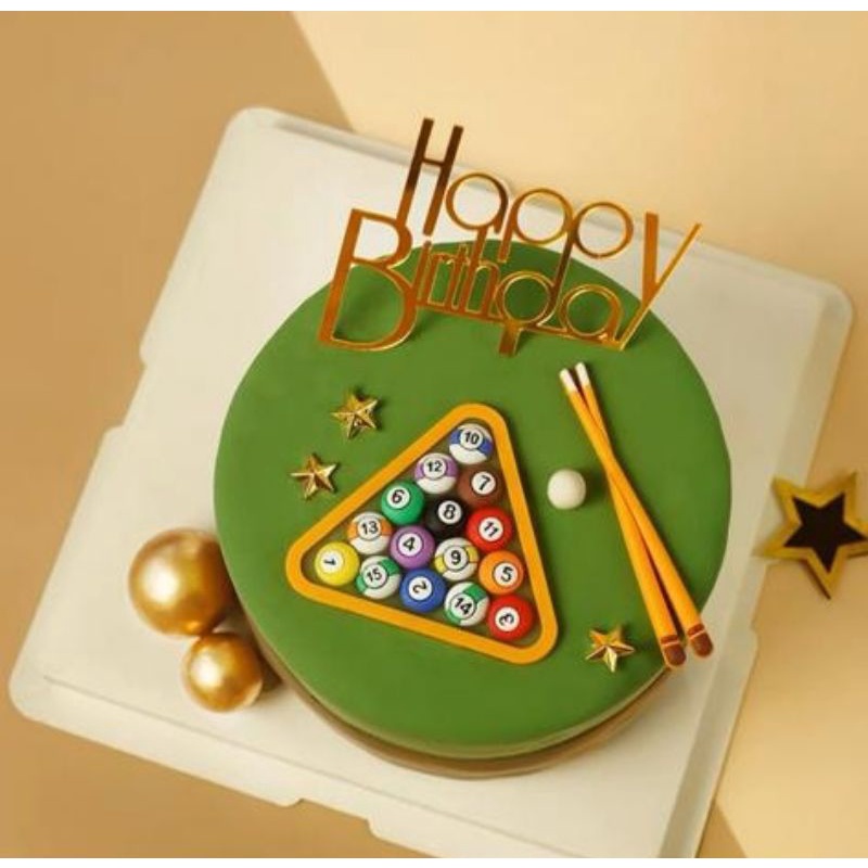 [READY STOCK]SNOOKER BILLIARDS SET CAKE DECORATION 台球桌球摆件 | Shopee Malaysia