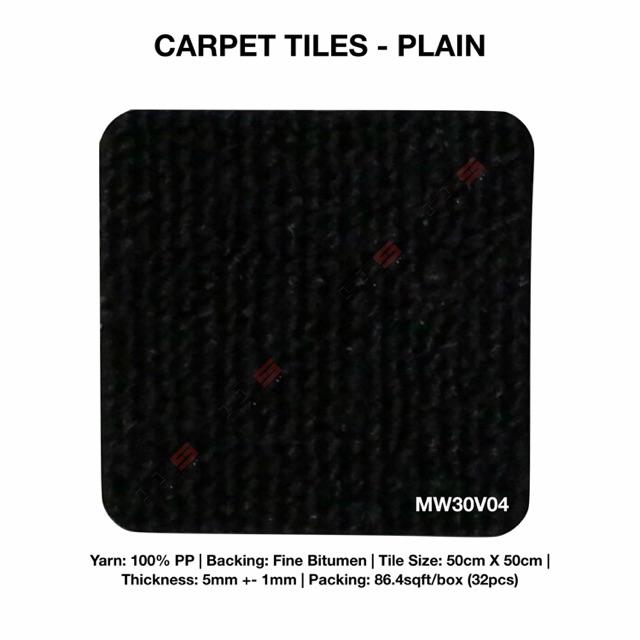 CARPET TILES-PLAIN/TILES SIZE: 50CM X 50CM/ BACKING:FINE BITUMEN ...
