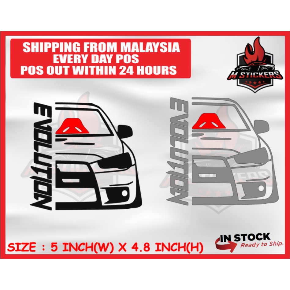 EVOLUTION LANCER INSPIRA PROTON MITSUBISHI CAR STICKER AKSESORI KERETA ...