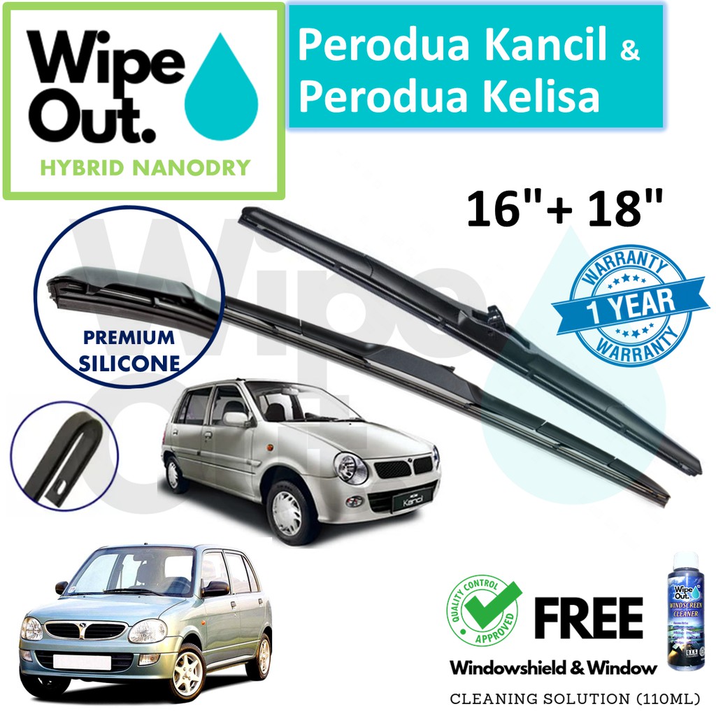 [PREMIUM] Perodua Kelisa / Kancil WipeOut HYBRID NANODRY SILICONE Wiper ...