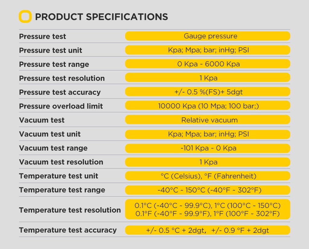 AUTOOL LM150 Digital Manifold Gauge Car Air Conditioner Pressure Tester ...