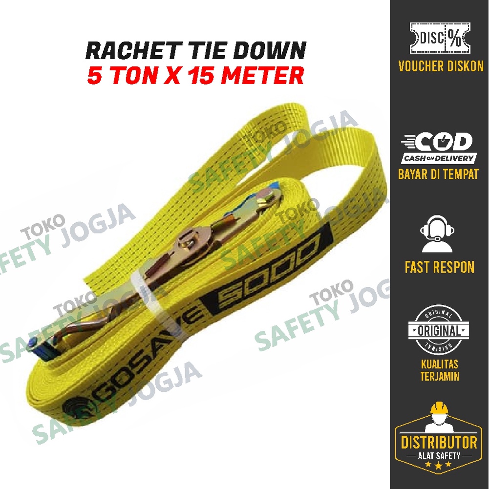 Webbing Cargo Lashing Belt 5Ton x 15M Rachet Tie Down Trackbelt (Unit ...