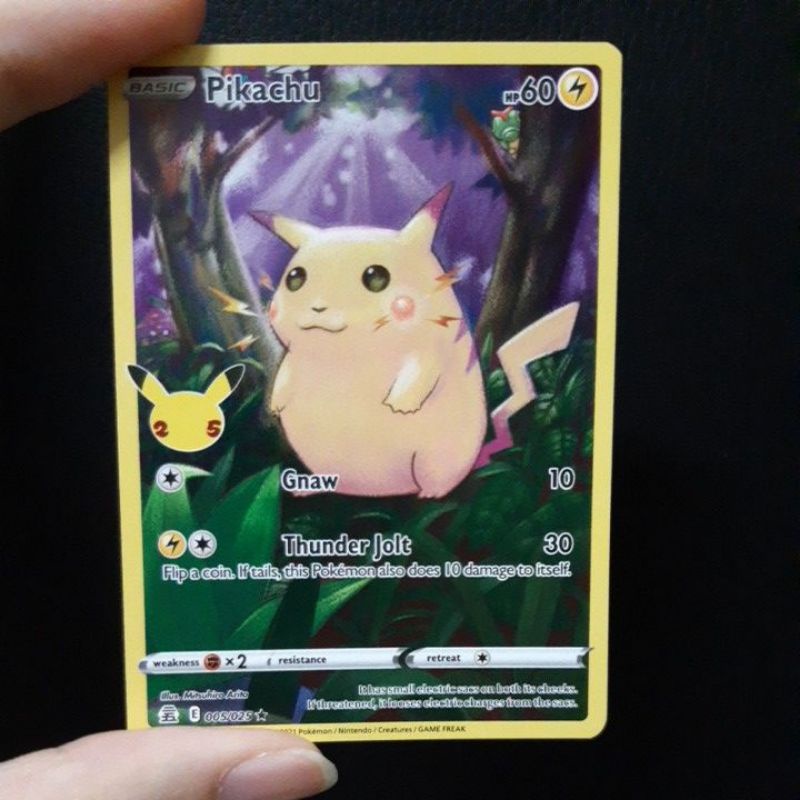 Pokemon Card TCG : 25th Celebrations : Pikachu 005/025 100% Original ...