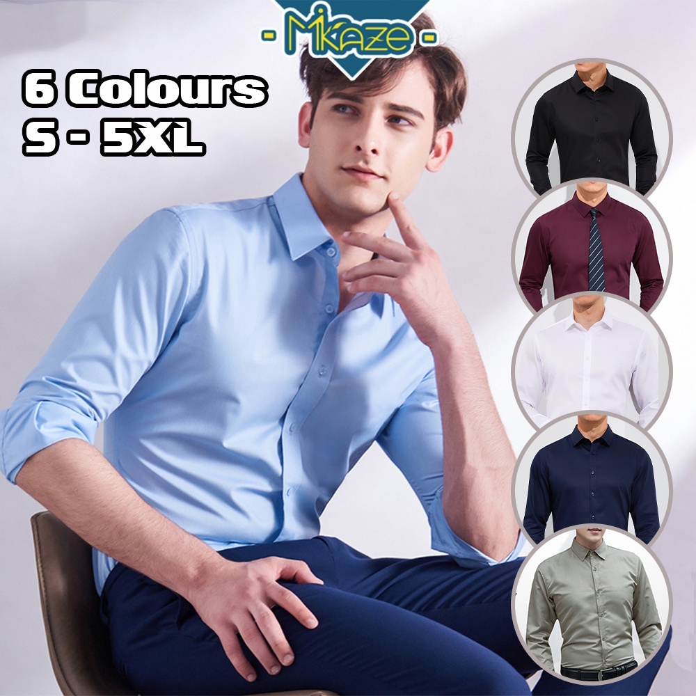 Mikaze Louis Men Formal Button Smart Casual Plus Size Long Sleeve