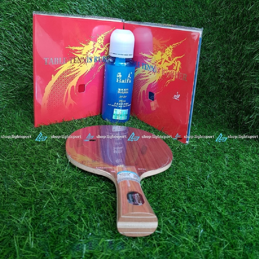 Combo 7-Layer Pure Wood Table Tennis Racket and MISHIMA BUTTERFLY ...