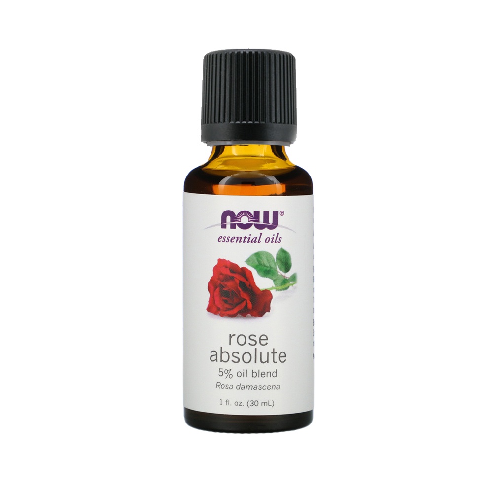 NOW Essential Oils Rose Absolute 5% Blend of Pure Rose Absolute Oil in ...