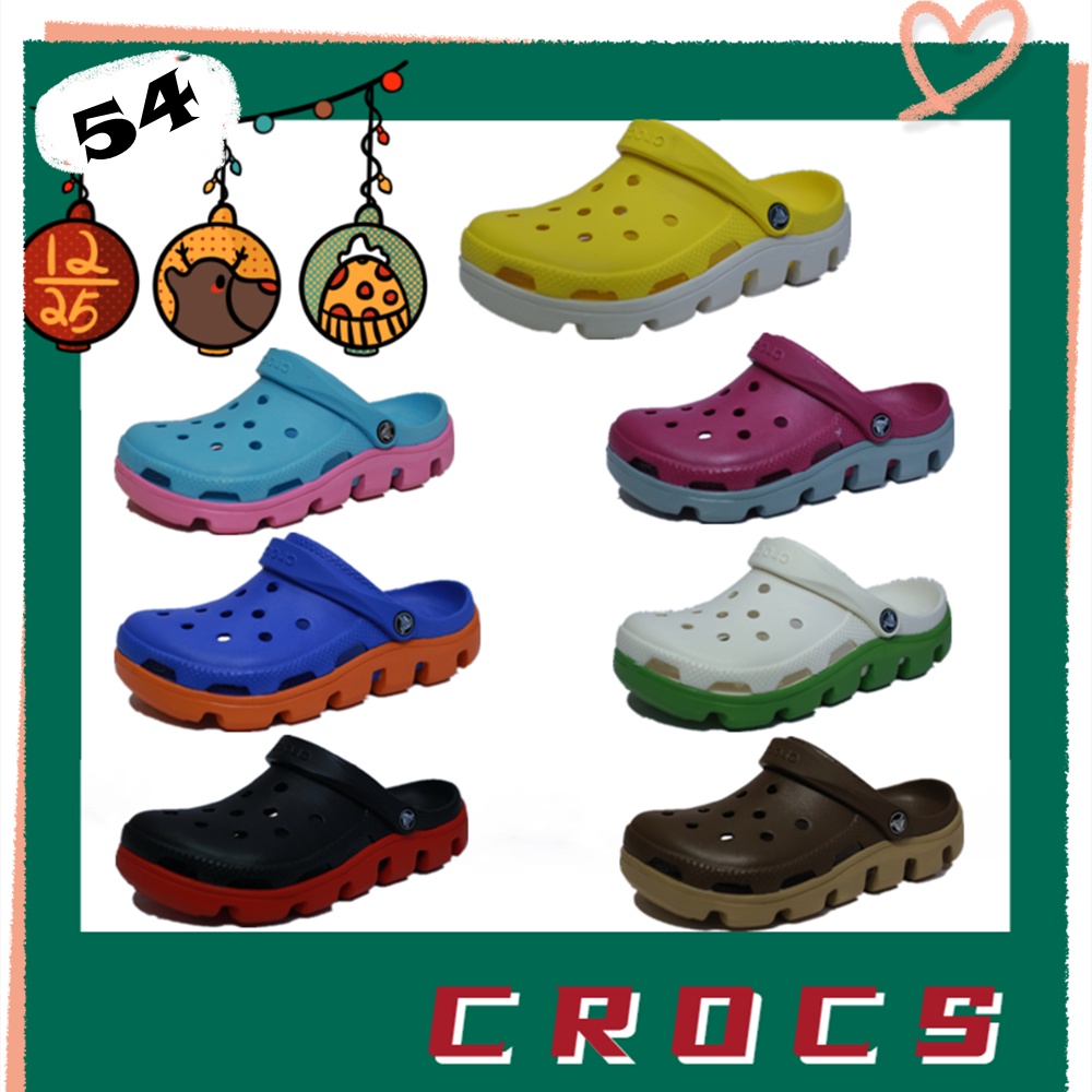Crocs Duet Sport Clog Wooden Soft Sole Platform Outdoor Sandals Unisex ...