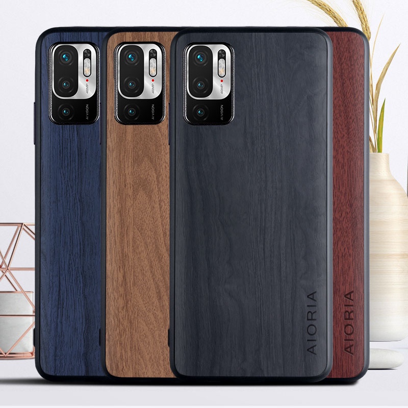 Phone Case For Xiaomi Redmi Note 10 5G 10T 10 Pro Max 10S Simple Wooden ...