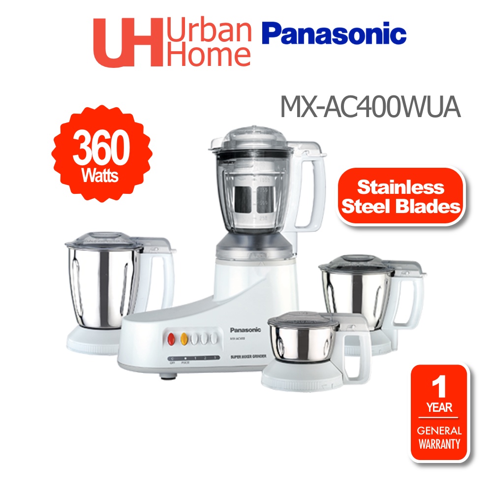 Panasonic Super Blender Mixer Grinder (4 Jars) MX-AC400 / MX-AC400WUA ...