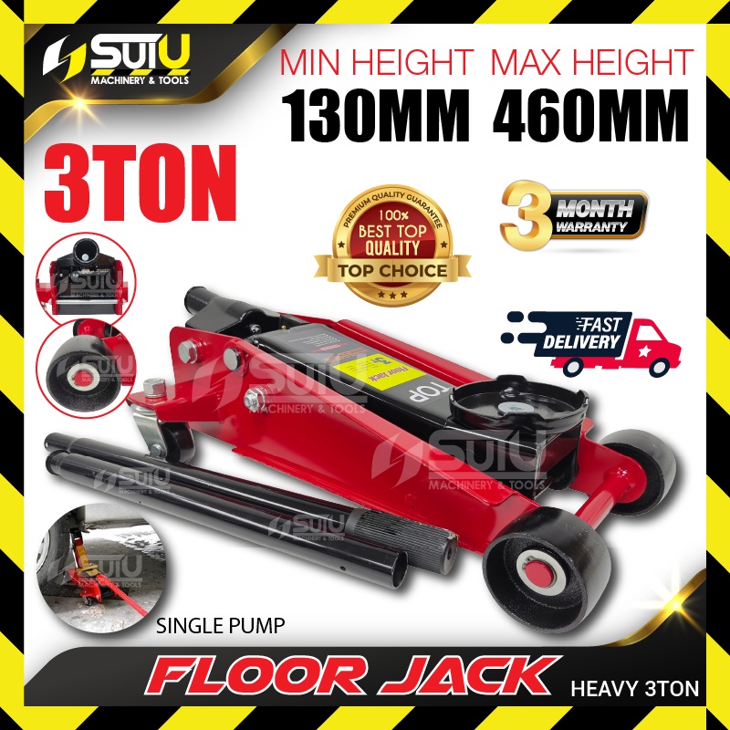 3 Ton Single Pump Hydraulic Floor Jack (Red) | Shopee Malaysia