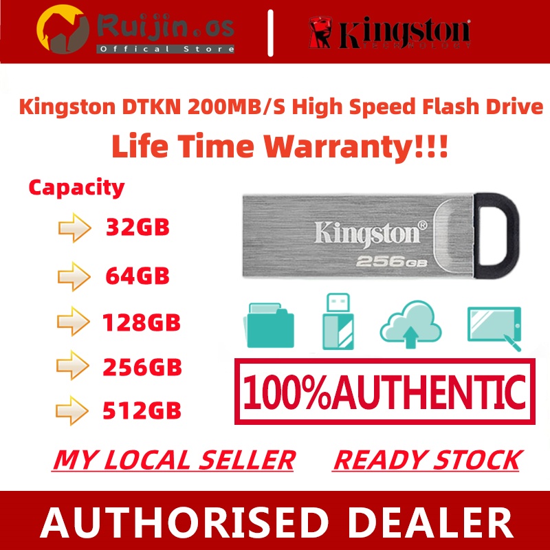 [Ready Stock 24H To Ship]Kingston DTKN Kyson 32GB 64GB 128GB Pendrive USB Flash Drive USB 3.2 ...