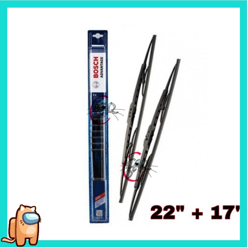 BOSCH FRONT WIPER BLADE SET ADVANTAGE (22"+17") BLM FL FLX SAGA VVT NEW MATRIX ACCENT SWIFT 1.5 ...