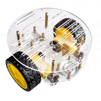 2-Wheels Drive Round Double-Deck Car Chassis Kit w/ Speed Encoder ...