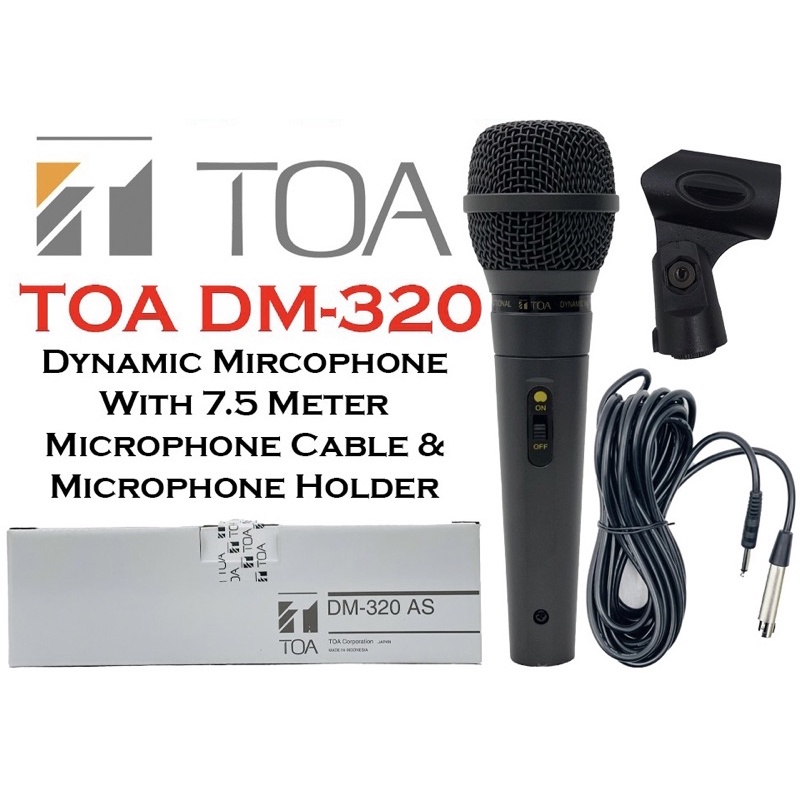 TOA Microphone AZAN DM-320 Dynamic Mircophone With 7.5 Meter Microphone ...