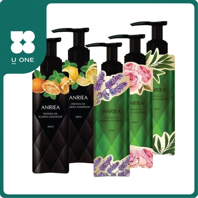 【Uone】ANRIEA ESSENTIAL OIL PUMPING TOOTHPASTE 礦物精油牙膏 (五款選擇) 200ml ...