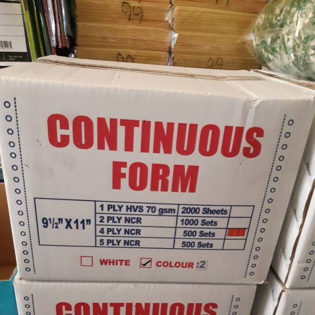 Continuous form / computer paper (4 PLY : 2) 500 sets of colors ...