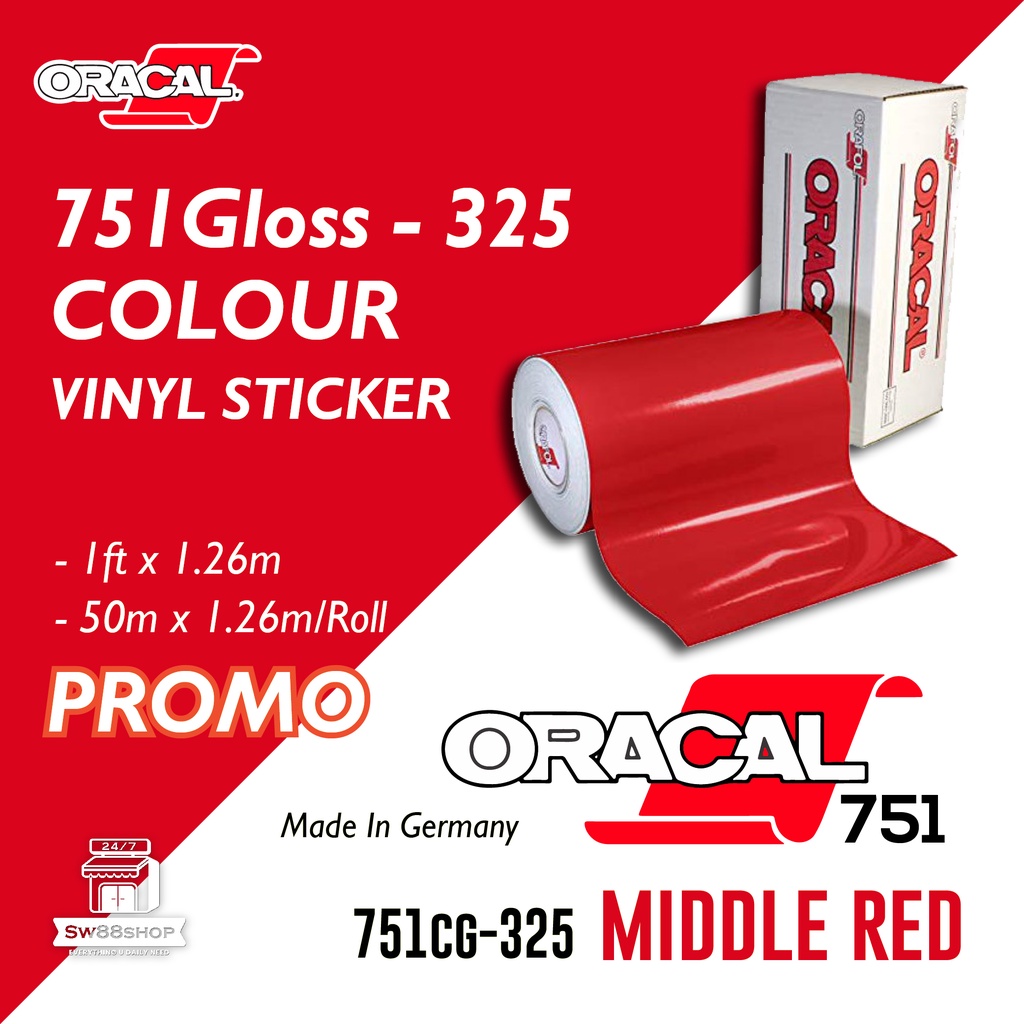 [𝗦𝗛𝗜𝗣 𝗜𝗡 𝟮𝟯𝗛𝗥] Oracal 751 Middle Red Gloss Shopee Colour Cutting ...