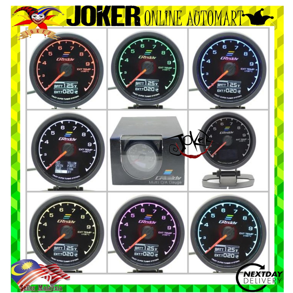 Greddy 2 In 1 Multi DA Gauge / Meter with 7 Color ( water temp / vaccum ...