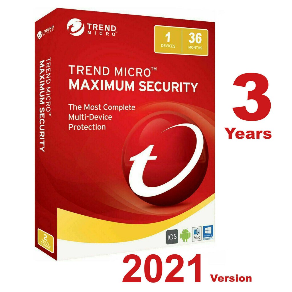 Trend Micro Maximum Security 2021 3 Devices for 1 Year Windows MAC Android iOS | Shopee Malaysia