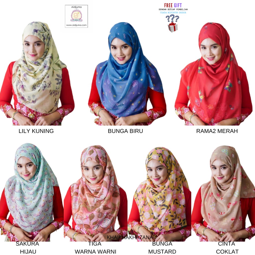 AIDIJUMA PRINTED TUDUNG BAWAL COTTON | Shopee Malaysia