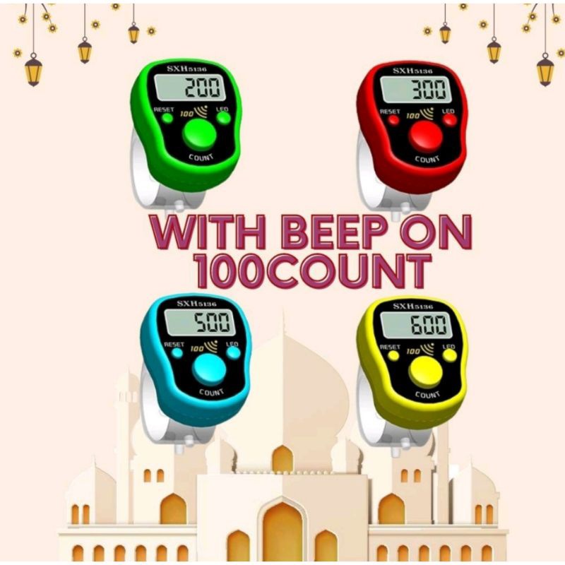 DIGITAL TASBIH WITH LED DISPLAY BEEP SOUND / FINGER COUNTER / DIGITAL ...