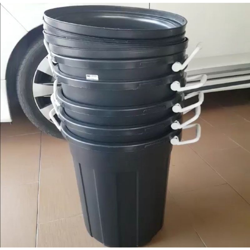 Black Dustbin 45LT /Garbagebin/Plastic Tong /Tong Sampah Plastik Tebal ...