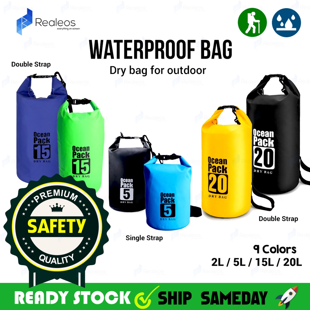 2L/5L/10L/15L/20L Outdoor Ocean Pack Waterproof Dry Bag Bucket Backpack Swim - R465 | Shopee ...