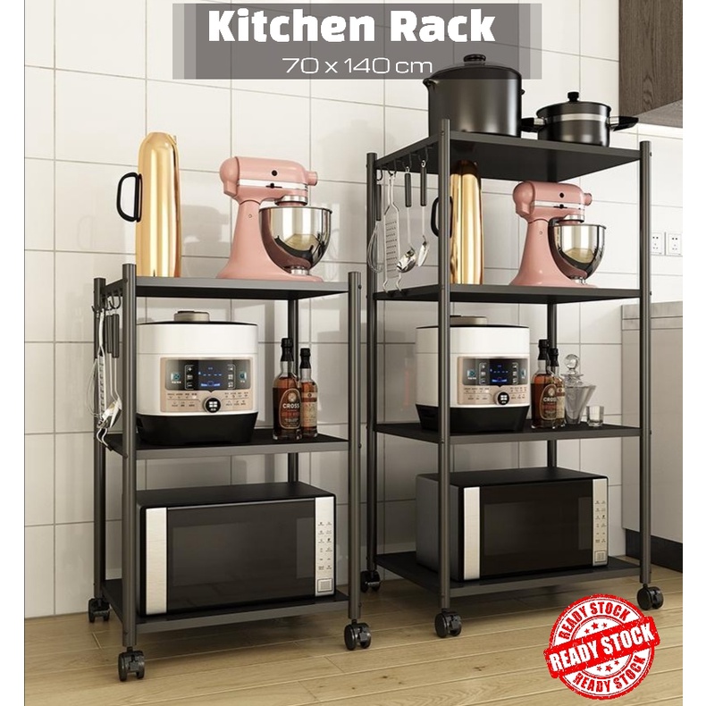 4Tier 70x40cm Rak Stainless Steel Multipurpose Storage Rack Kitchen ...