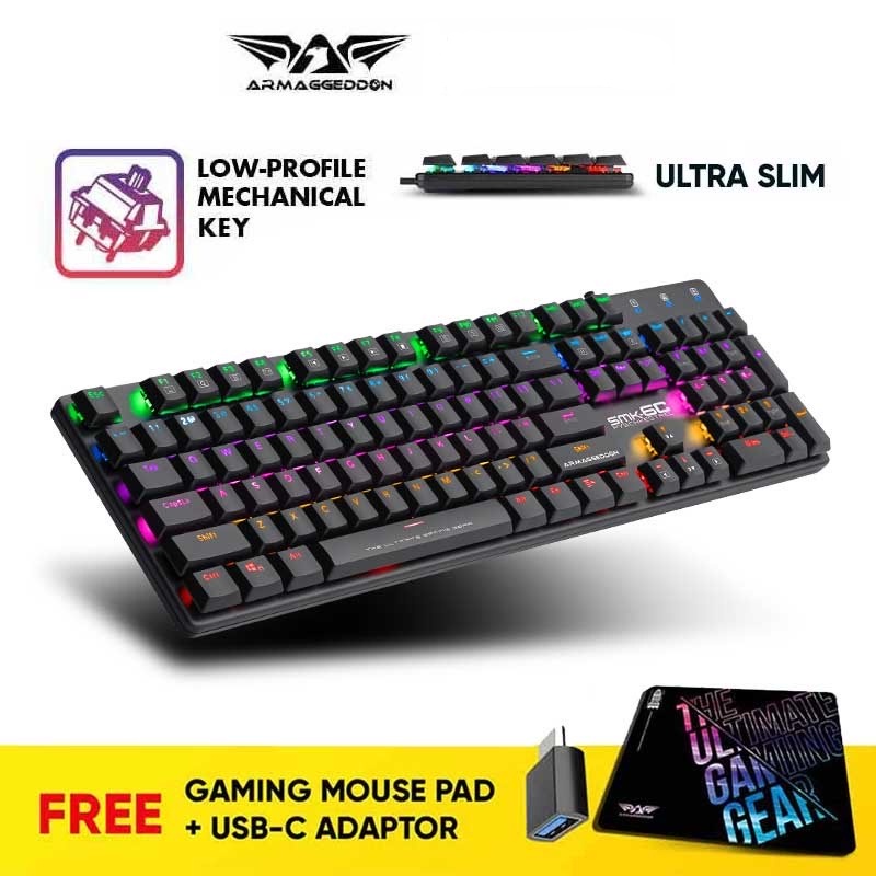 Armaggeddon SMK-6C Psychfalconet Blue Switch 104 Keys Low Profile ...