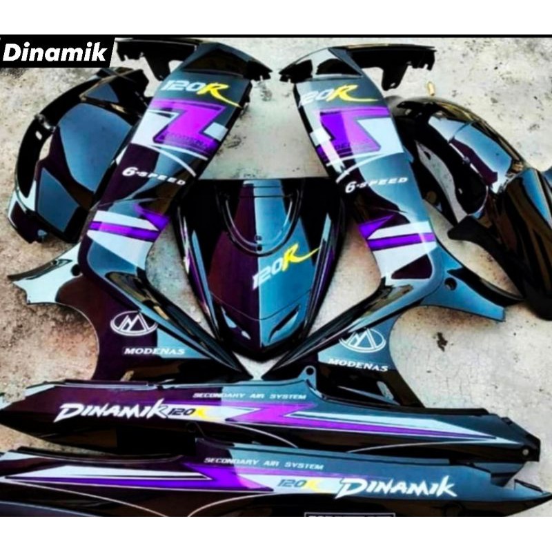Coverset motor modenas dinamik black / purple HLD | Shopee Malaysia