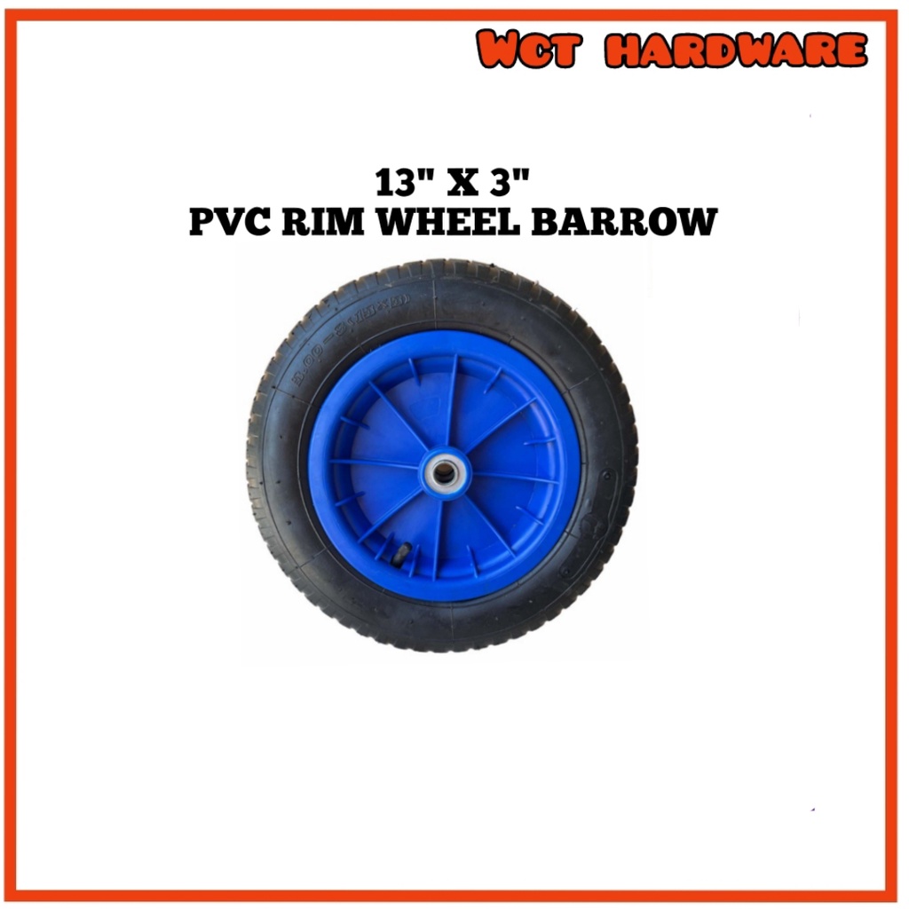 Heavy Duty PVC Rim Wheel Barrow Tyre Tayar Hidup 13" x 3" Kereta Sorong ...