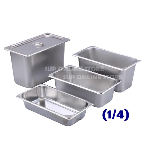 Stainless Steel Small Food Pan (1/4) / Tray / Cover / Bekas Makanan ...