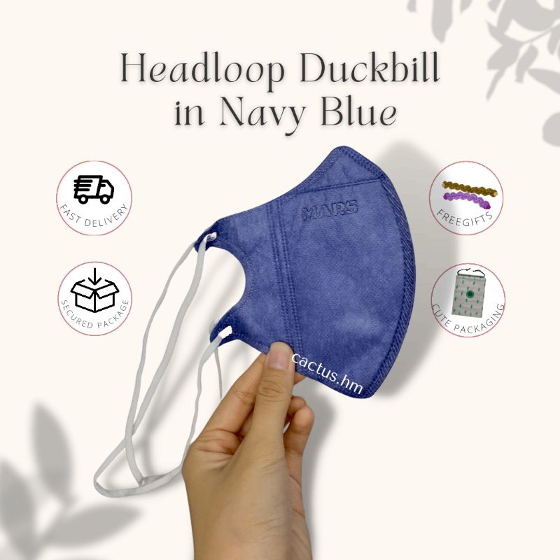 EARLOOP OR HIJAB FRIENDLY / HEADLOOP DUCKBILL MASK IN ROYAL BLUE ...