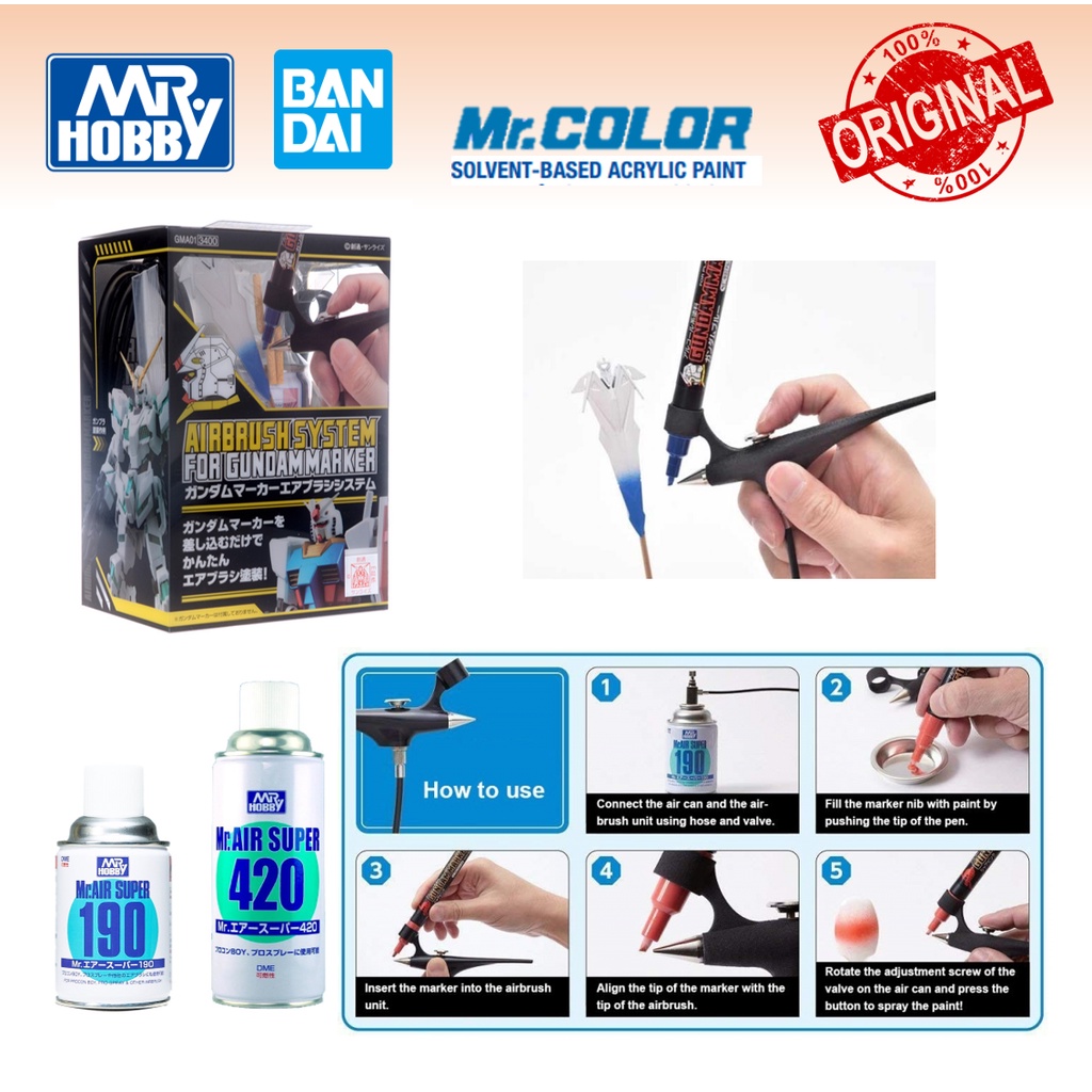 Mr. Hobby Airbrush System for Gundam Marker (GMA01) Mr Air Super 190 420 / PA148 PA200 | Shopee ...
