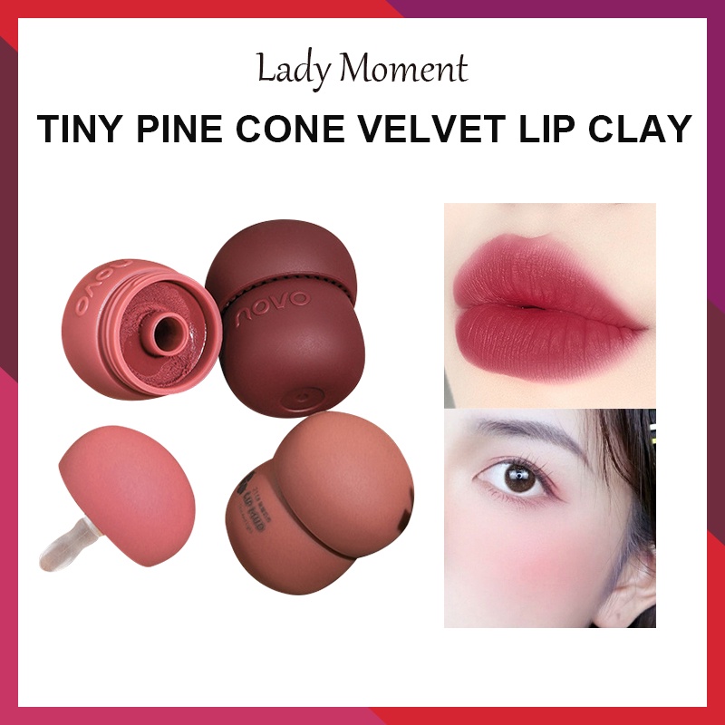 NOVO Pine Cone Matte Long Lasting Lip Mud Dark Red Smooth Velvet Lip ...