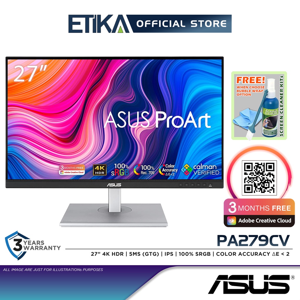 Asus ProArt PA279CV | 27" IPS 4K UHD (3840x2160) Professional Monitor ...