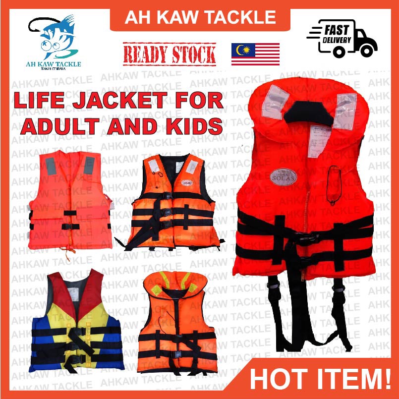 Ah Kaw Solas Life Jacket for Adult and Kids, Ready Stock Fishing ...