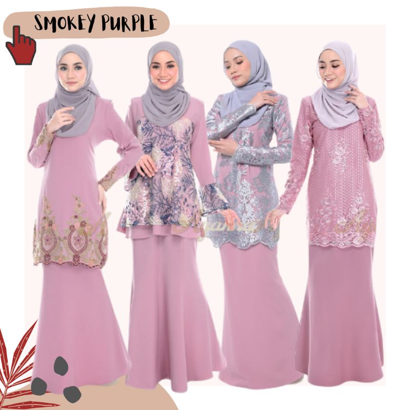 💥NEW DESIGN!! SMOKEY PURPLE Koleksi Baju Kurung Lace / Plain / Printed ...