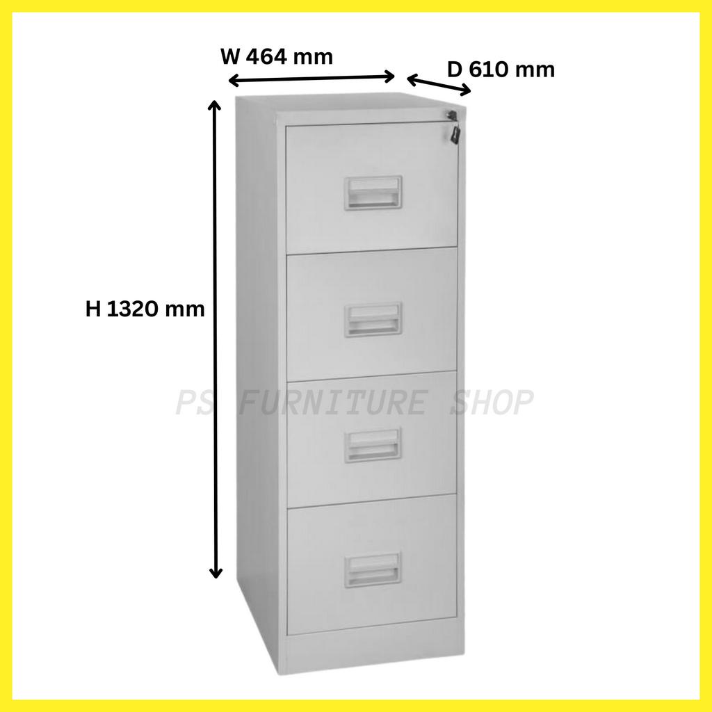 PS SHOP - Almari Besi / Metal 4 Drawers Filling Cabinet - ASSEMBLED ...