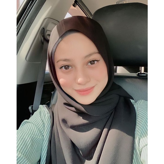 STOK TERSEDIA Selendang Shawl Chiffon Hitam Plain Shawl Berkualiti ...